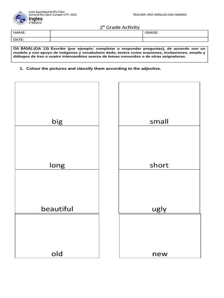 Adjectives 2nd Graders | PDF