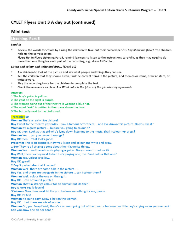 G5 Intensive LessonPlan Unit3 | PDF | Lunch | English Language