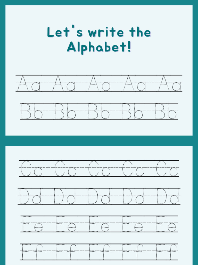 Green White Simple Alphabet Tracing Letters Worksheet | PDF