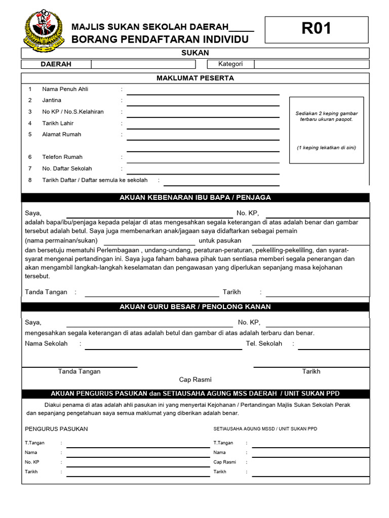 Borang R01 | PDF