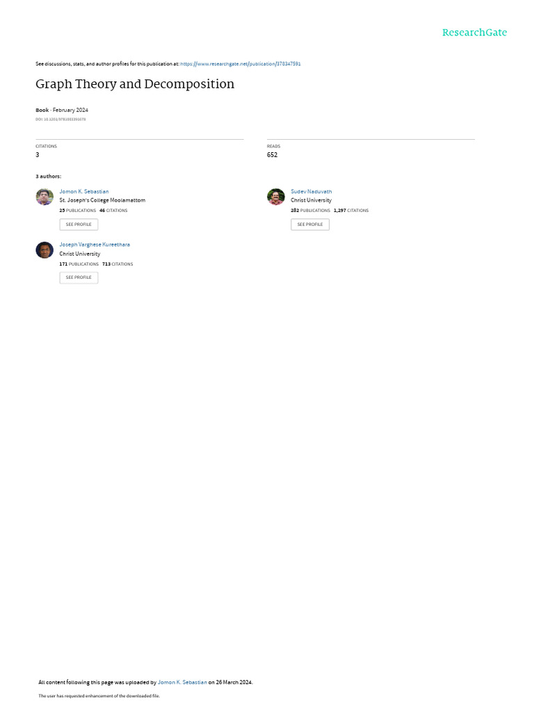 Graph Theory and Decomposition | PDF | Vertex (Graph Theory) | Combinatorics