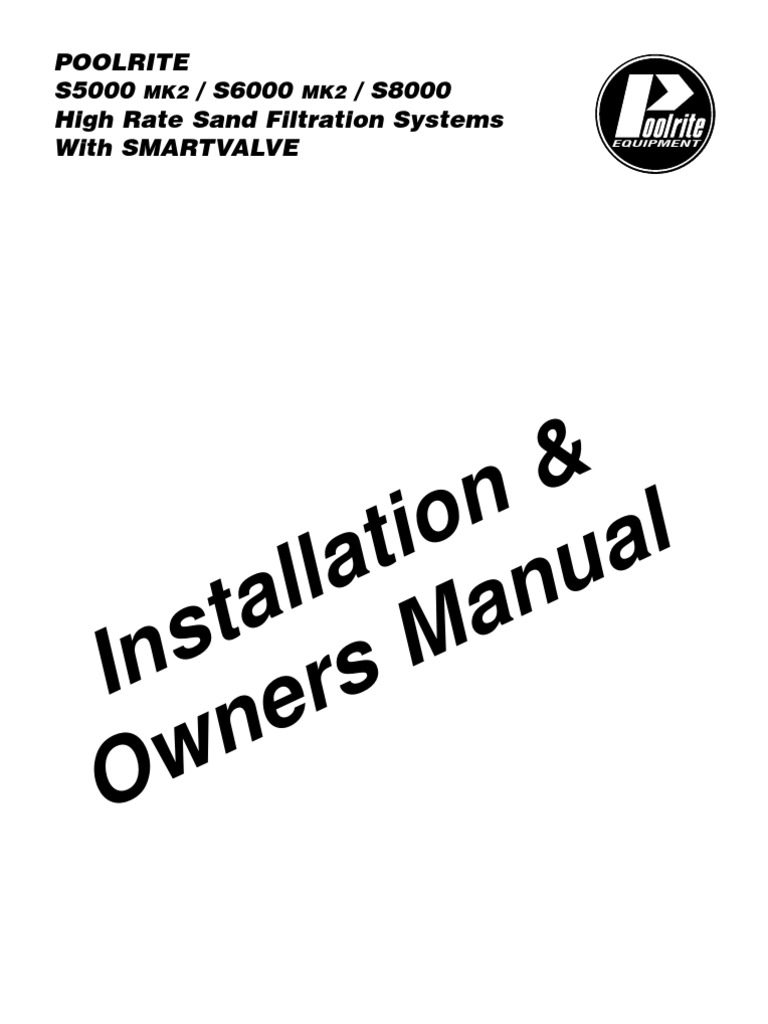 S5000 Sandfilter Manual | PDF | Pump | Filtration