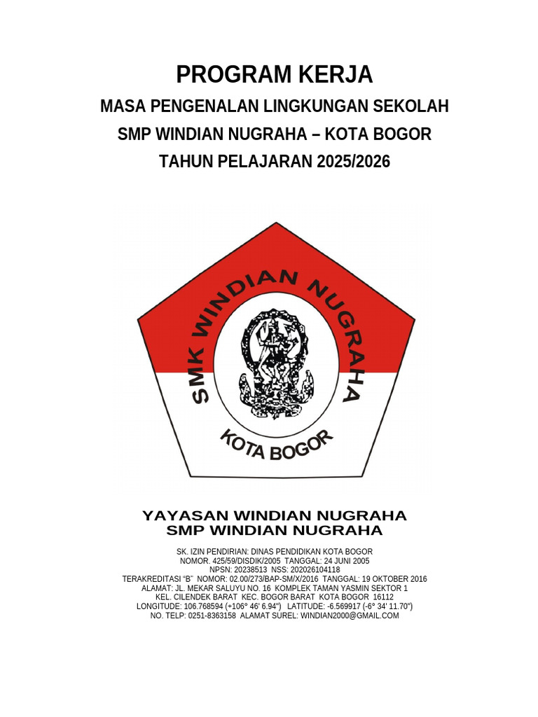 Program Kerja MPLS 2025 2026 | PDF