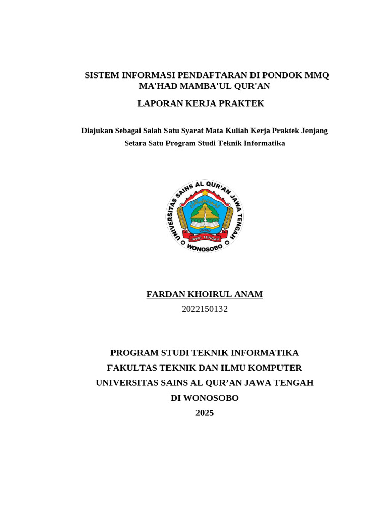 Contoh Laporan Kerja Praktek | PDF