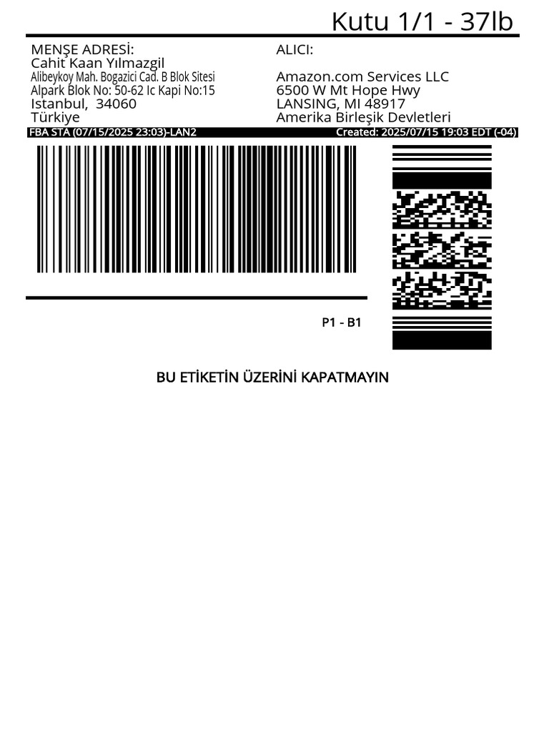 16 Temmuz Konşimento 2 Box Label | PDF