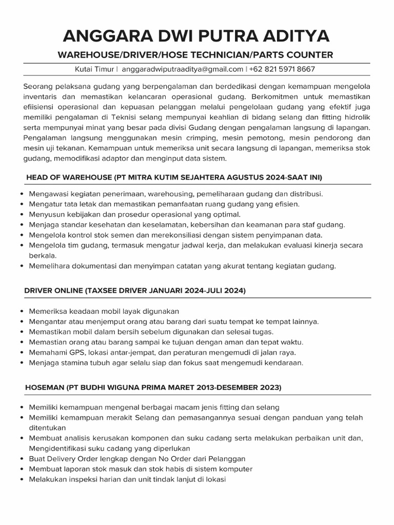 Warehouse Operation - Anggara Dwi Putra Aditya | PDF