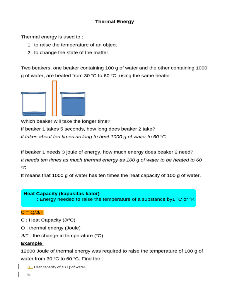 PHYSICS Thermal Energy Note | PDF | Thermal Conduction | Heat Transfer
