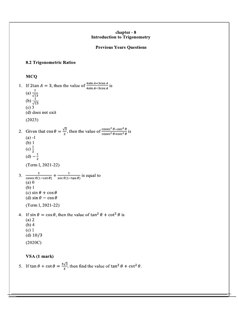 8 Intro Trigonometry | PDF