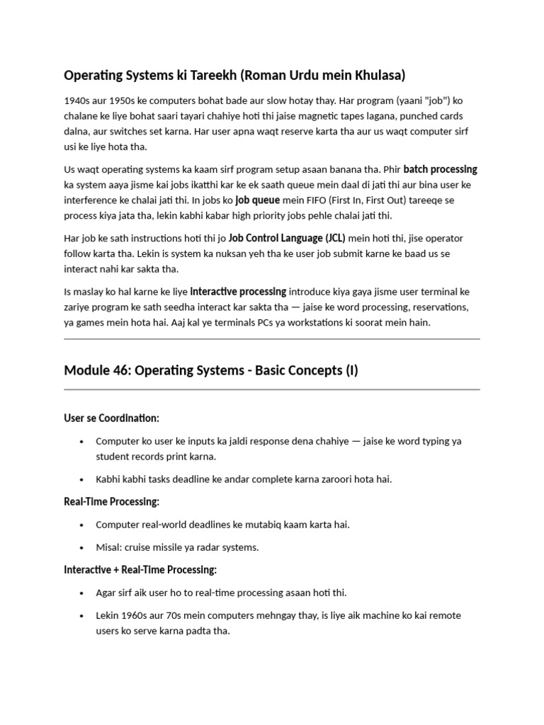 Operating Systems: Basic Concepts Explained | PDF | Operating System ...