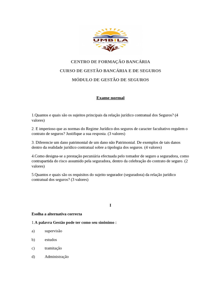 Exame Umbila | PDF