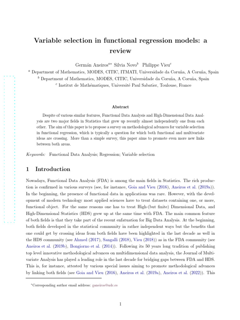 Variable Selection | PDF | Linear Regression | Least Squares