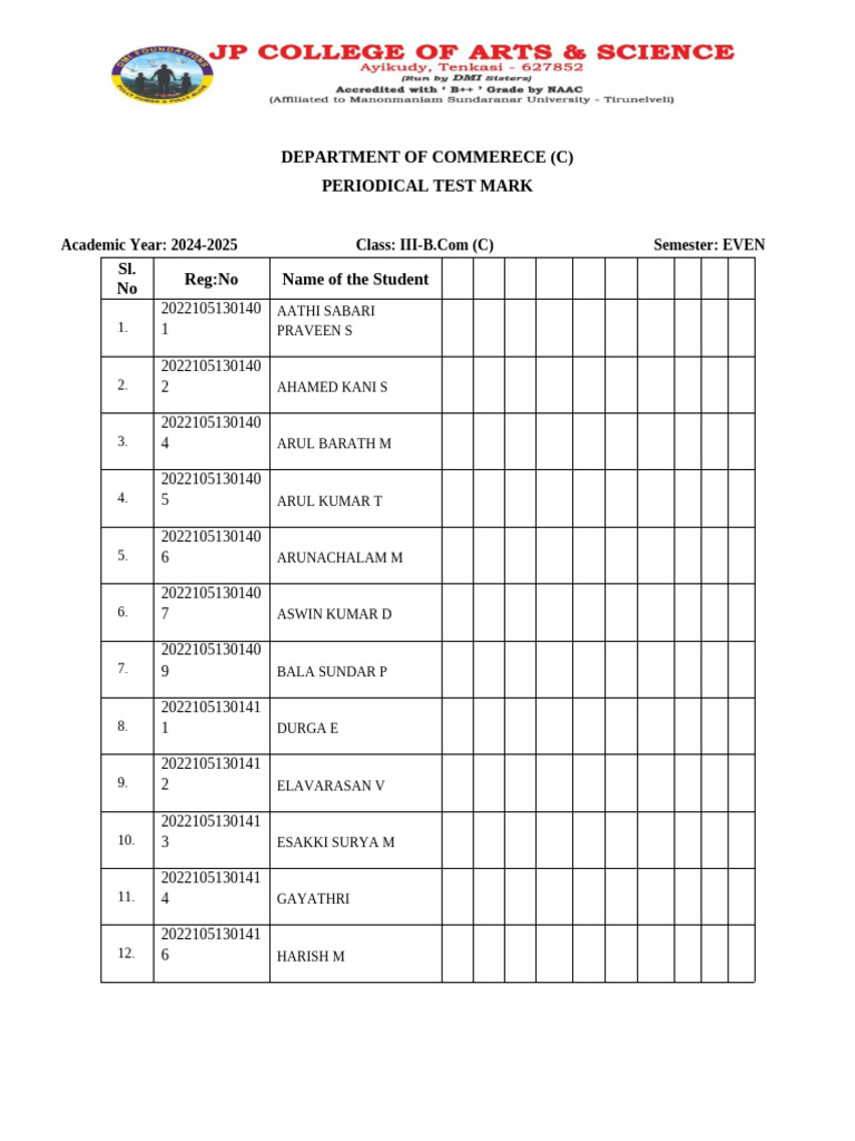Periodical Mark Temp | PDF