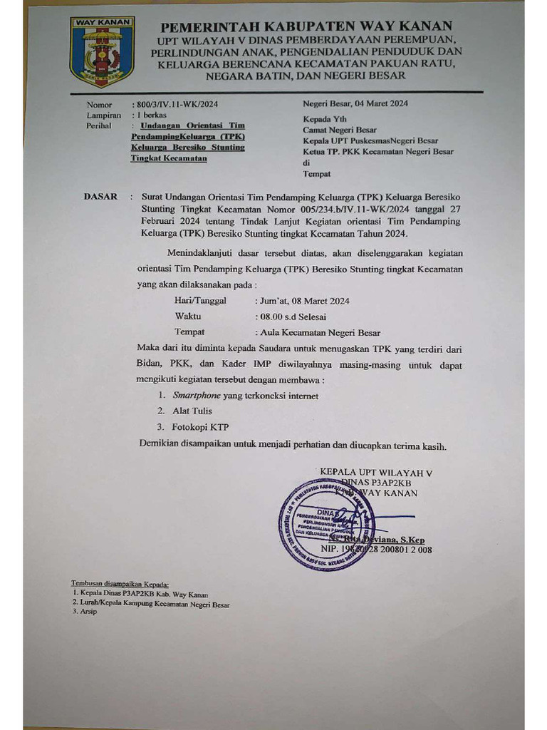 Undangan Orientasi TPK 2024 | PDF