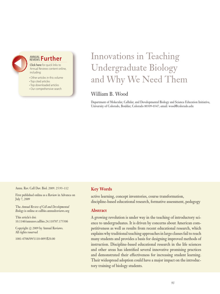 Innovative Biology Teaching Strategies | PDF | Expert | Educational ...