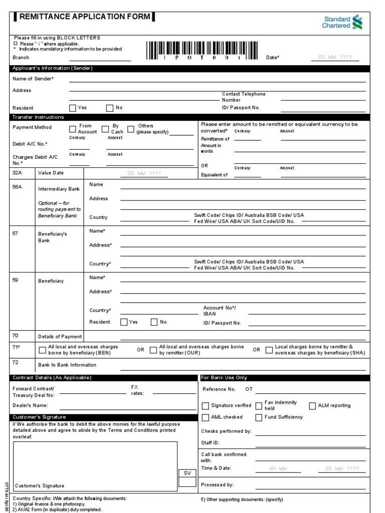 International Transfer Form Guide | PDF | Cheque | Banks