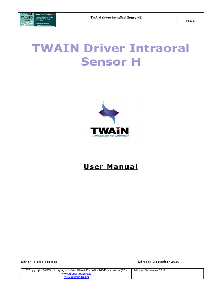 TWAIN Driver IntraOralSensorH - ENG | PDF | Computer Engineering | Software