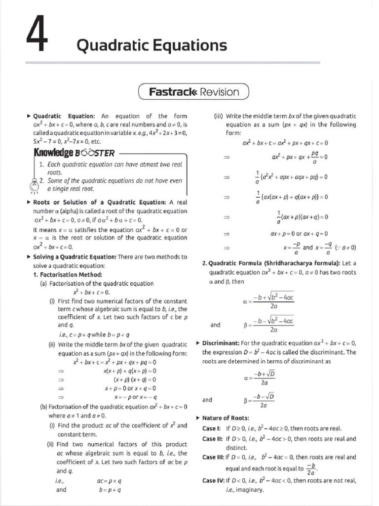 Quadratic Equation | PDF