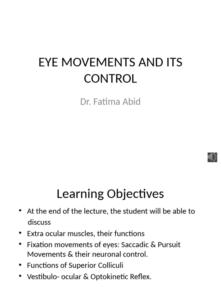Control of Eye Movements and Fixation | PDF | Visual System | Neuroscience