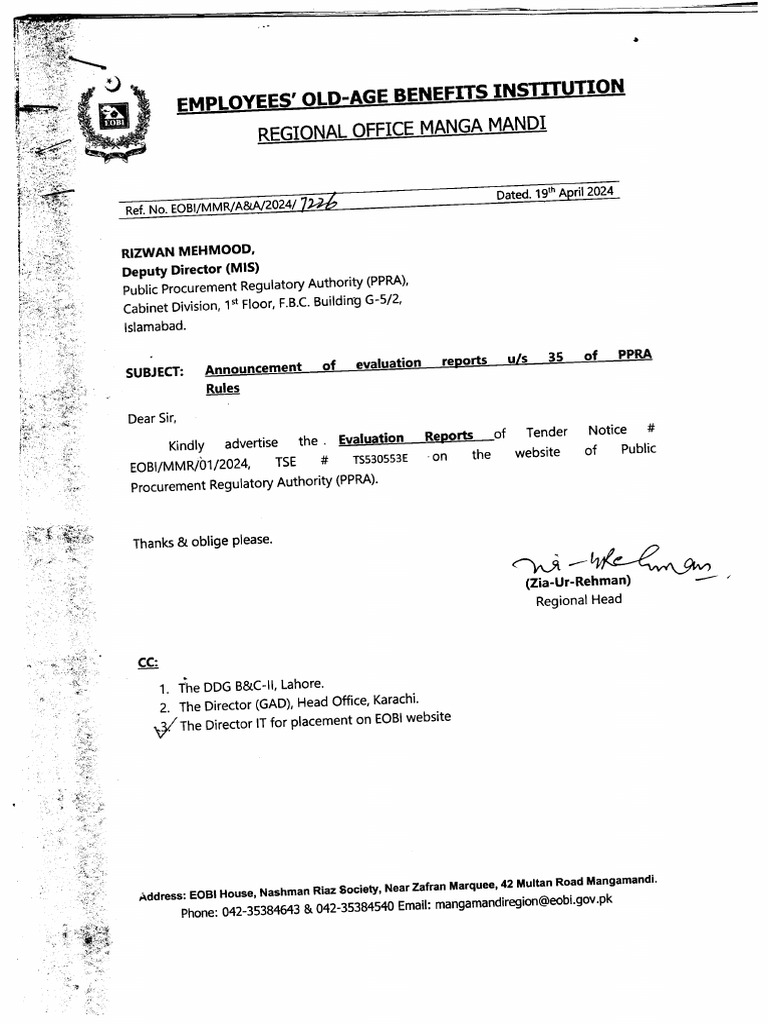 Evaluation Reports PPRA Rules | PDF