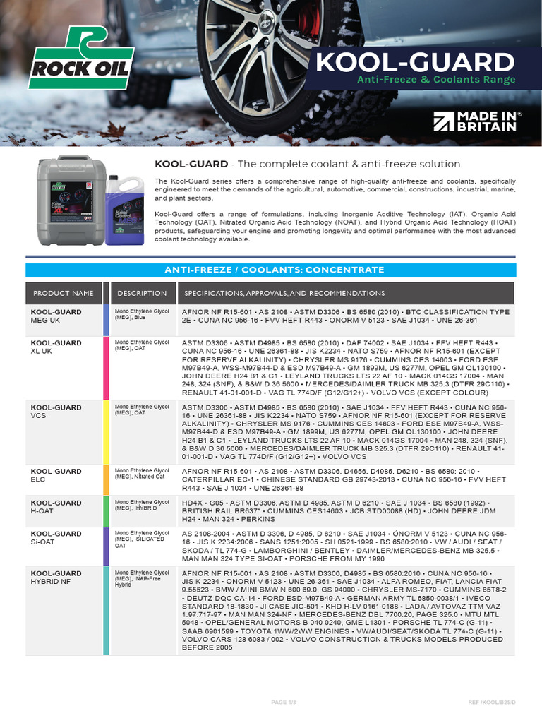 Kool-Guard Anti-Freeze Product Overview | PDF | Car | Automotive Industry