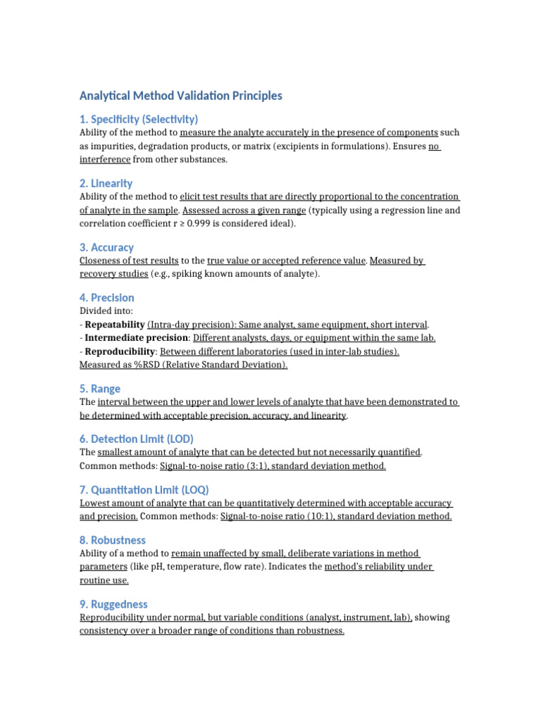 Analytical Method Validation | PDF