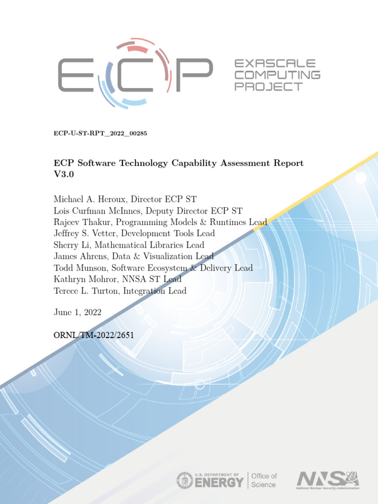 ECP Software Technology Capability Assessment Report | PDF | Computer Programming | Computer Science