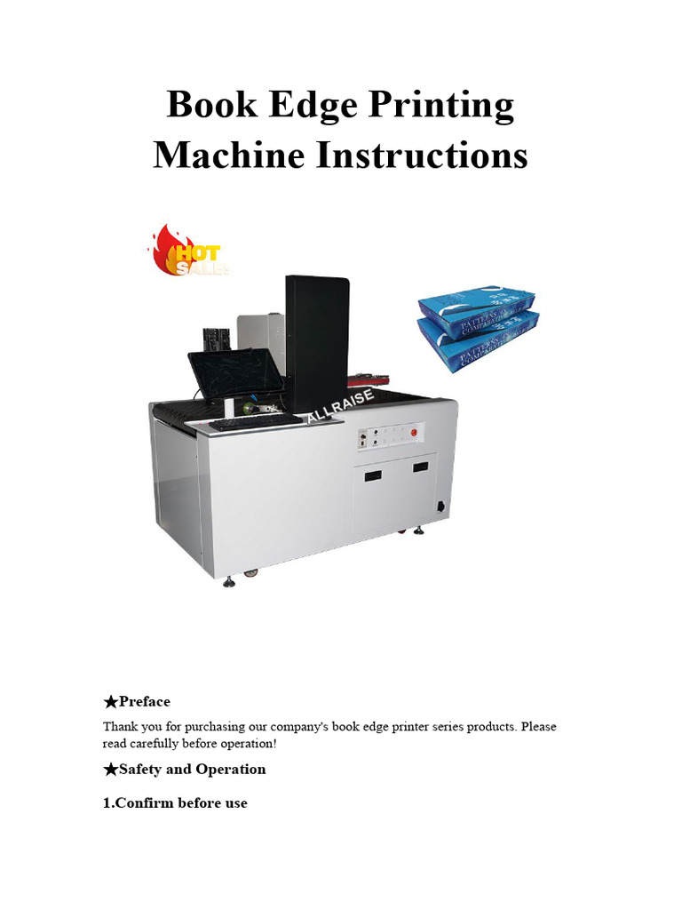 Book Edge Printing Machine Instructions | PDF | Icon (Computing ...