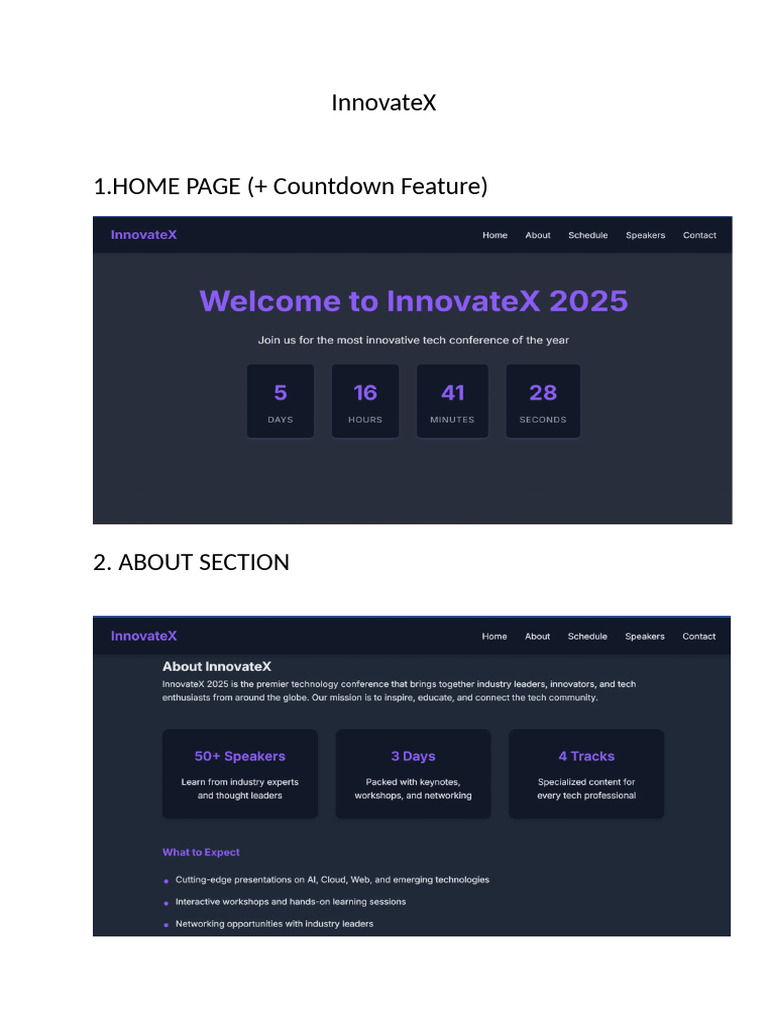InnovateX Screenshots | PDF