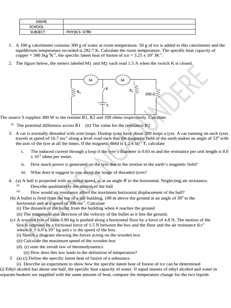 Last Minute Physics | PDF | Force | Gases