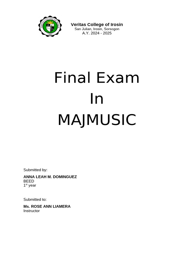 Front Page of Final Output 1 | PDF
