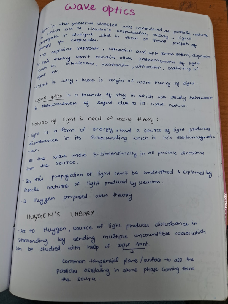 Wave Optics Notes | PDF