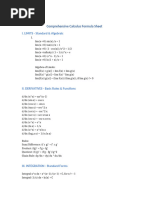 Calculus Formula Sheet | PDF