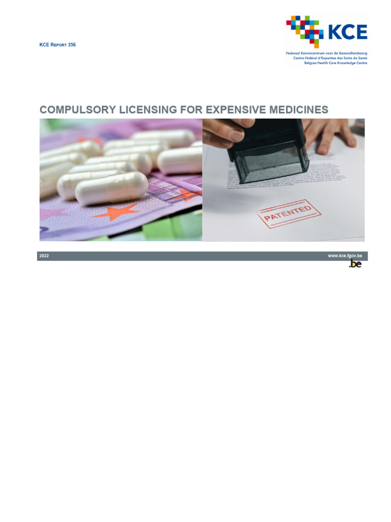 KCE 356 Compulsory Licences Report | PDF | Trips Agreement | Patent