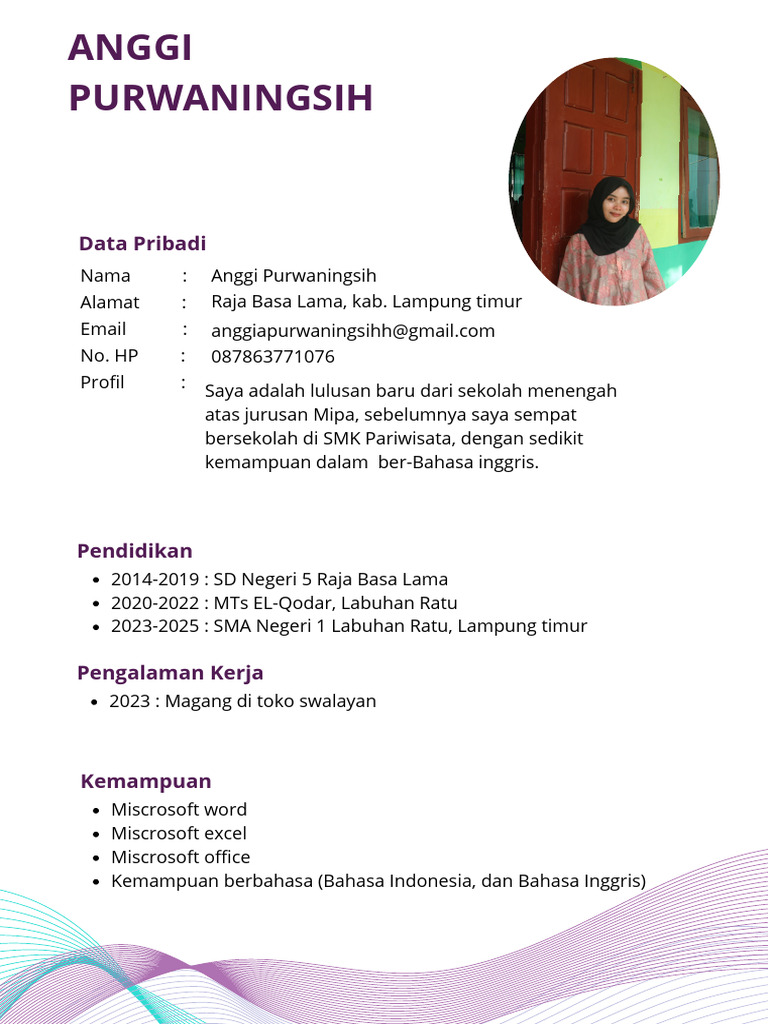 Profil Anggi Purwaningsih: Lulusan MIPA | PDF