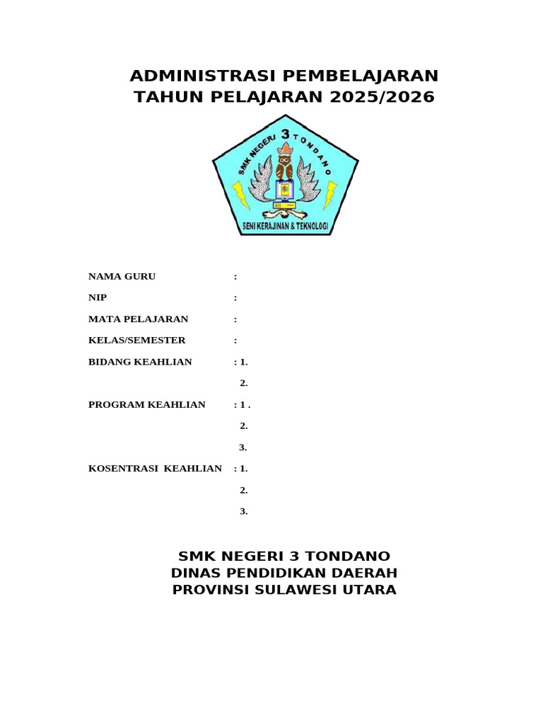 COVER Administrasi Pembelajaran | PDF