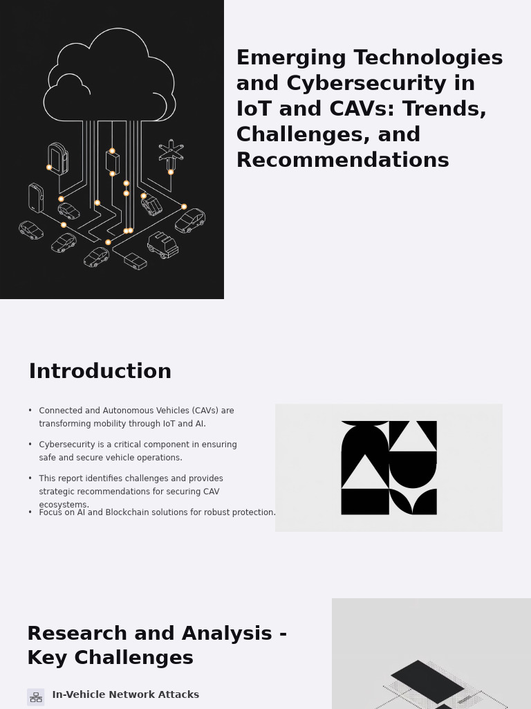 Cybersecurity for IoT and CAVs: Trends & Solutions | PDF | Security ...
