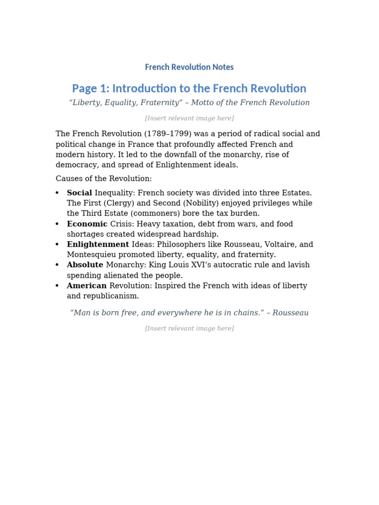 Key Insights on the French Revolution | PDF | Reign Of Terror ...