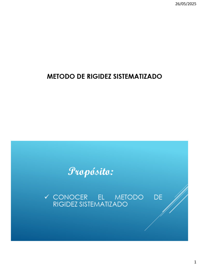 Método de Rigidez en Estructuras | PDF | Rigidez | Análisis matemático
