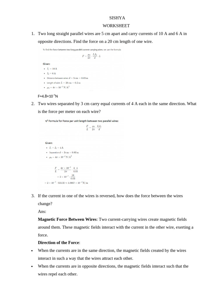 Physicsworksheetsolutions 61599 | PDF | Voltage | Electric Current
