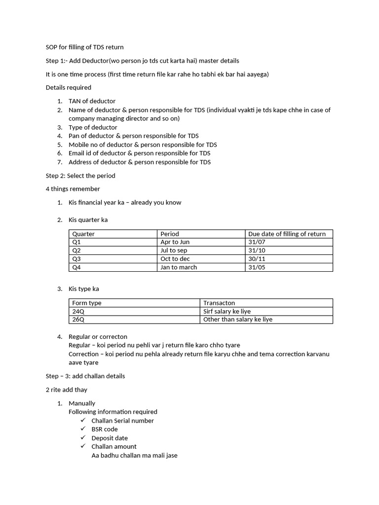 TDS Return Filing: Step-by-Step Guide | PDF | Government Of India