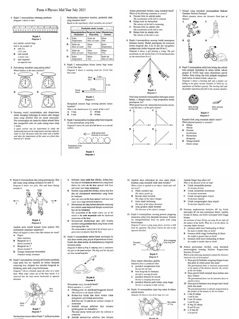 Form 4 Physics Exams July 2025 | PDF