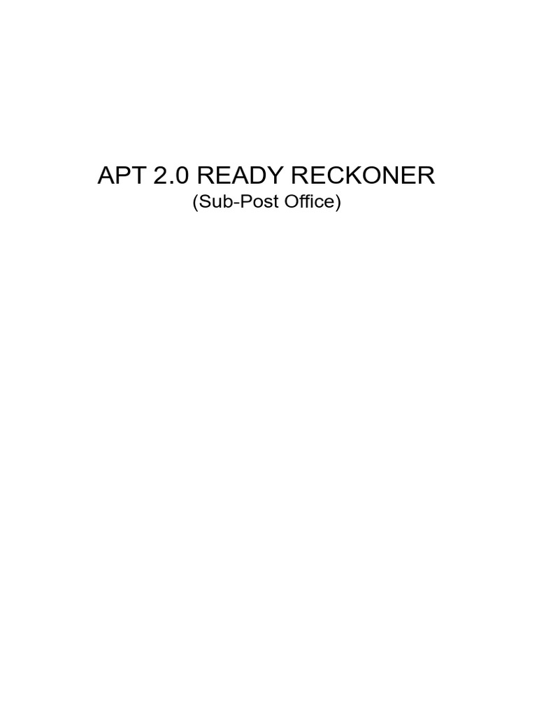 Sub Office Ready Reckoner or Work Flow | PDF | Cheque | Receipt