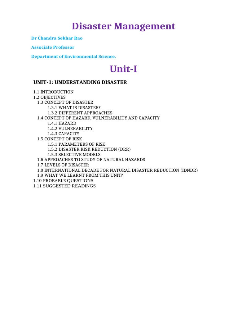 Disaster Management 1 & 2 Modules | PDF | Hazards | Flood