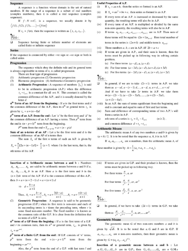 Sequence and Series Concept Part | PDF | Sequence | Algebra