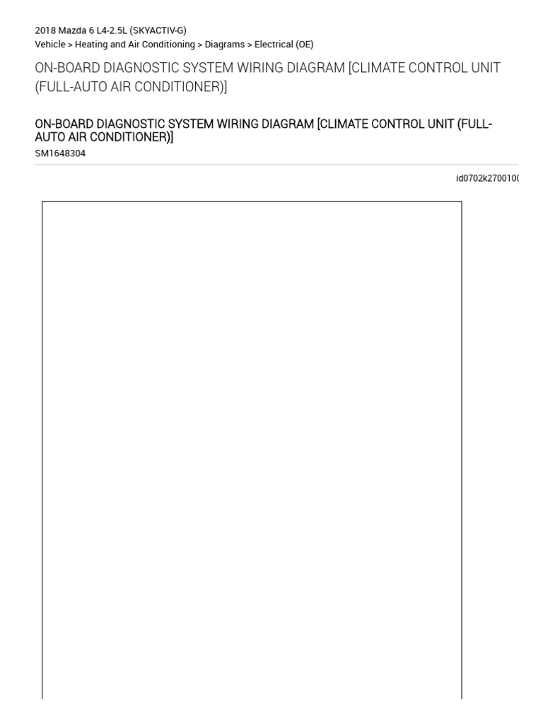 Mazda 6 Climate Control Wiring Diagram | PDF