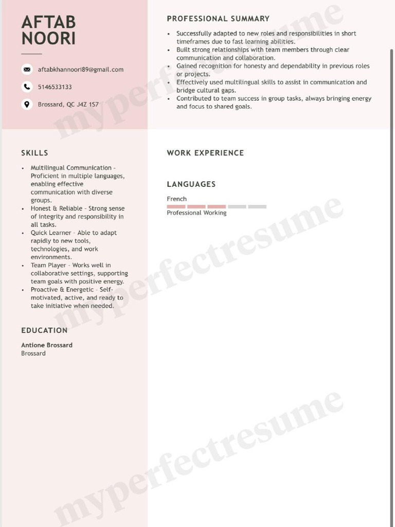 Aftab Noori Resume | PDF