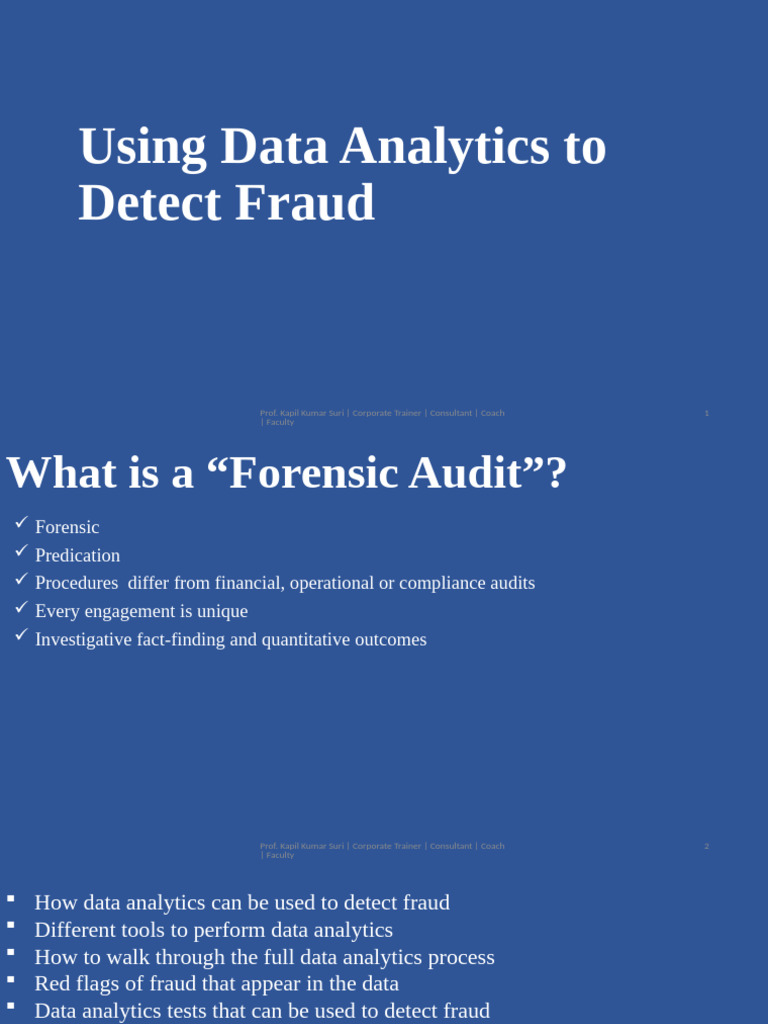 Data Analytics & Forensic Audit | PDF | Data Analysis | Analytics