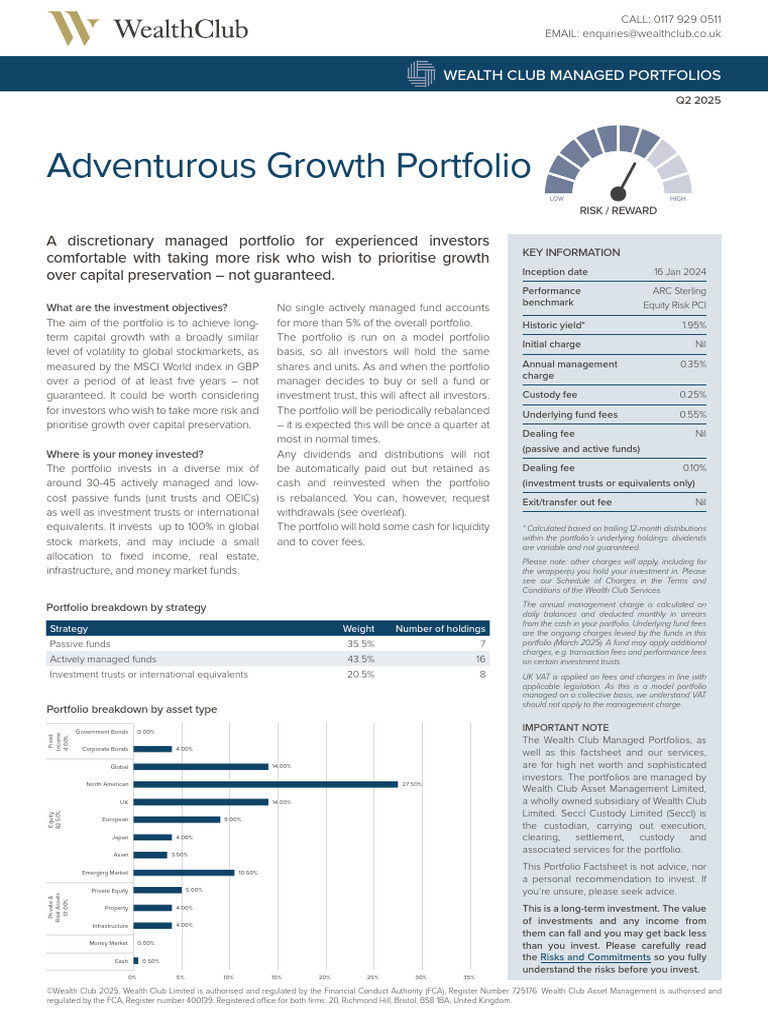 Factsheet Adventurous Growth Portfolio 062025 | PDF | Investment Fund ...