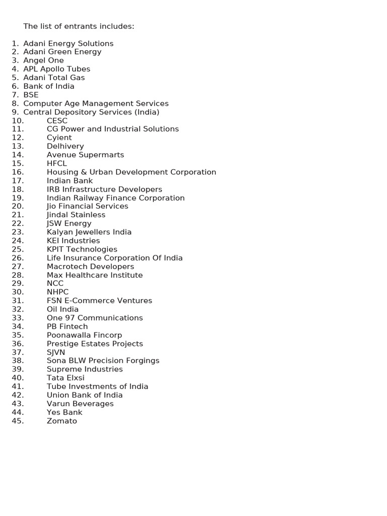 List of Company Entrants in 2023 | PDF