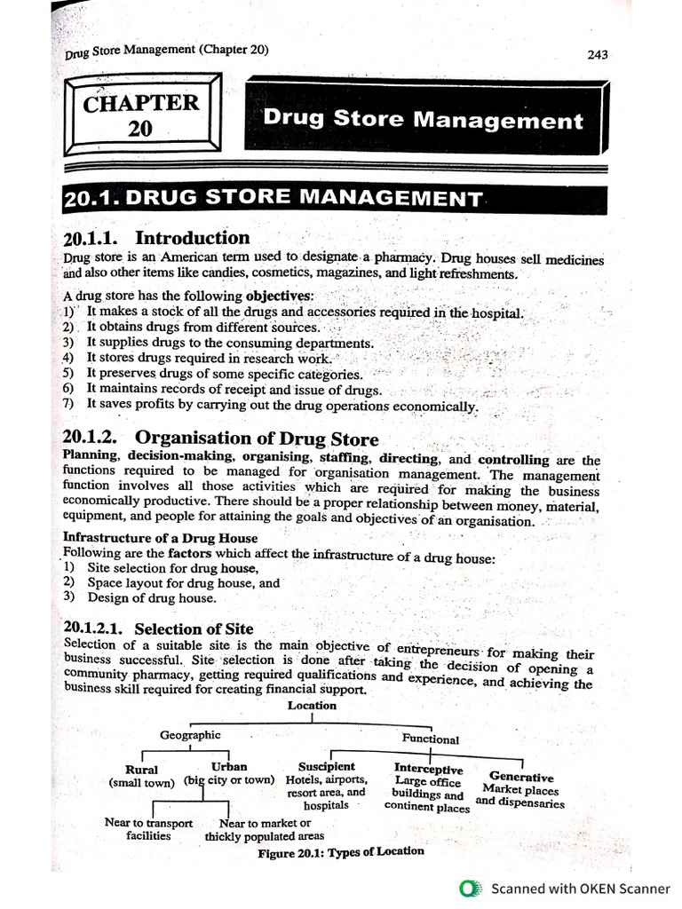 Organization of Drug Store | PDF